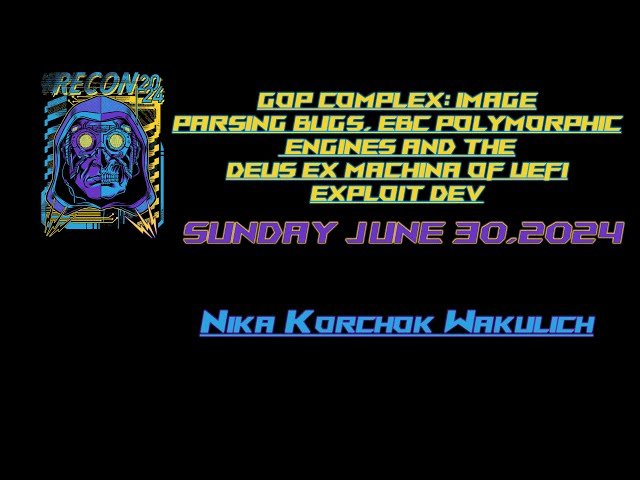 Free Video: GOP Complex - Image Parsing Bugs and EBC Polymorphic Engines in UEFI Exploit ...