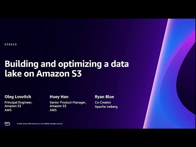 Free Video: Building and Optimizing a Data Lake on Amazon S3 from AWS Events | Class Central