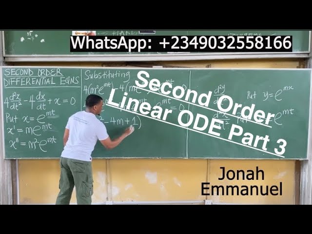 Free Video: Second Order Linear Differential Equations - Example and ...
