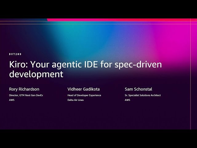 Free Video: Kiro - Your Agentic IDE for Spec-Driven Development from AWS Events | Class Central