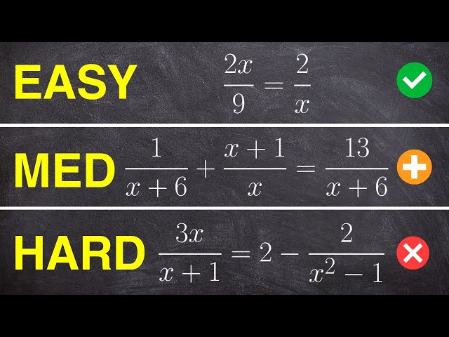 Free Video: Easy, Medium, and Hard Examples of Solving Rational ...