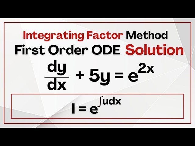 Free Video: First Order Non-Homogeneous Ordinary Differential Equations Solution Using ...