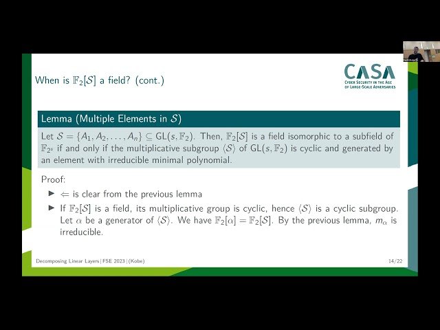 Free Video: Linear Layers in Cryptography - Session from Fast Software ...