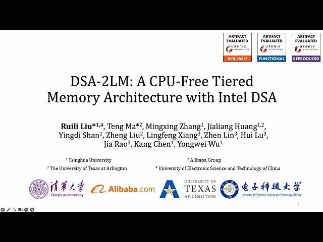Free Video: DSA-2LM - A CPU-Free Tiered Memory Architecture with Intel DSA from USENIX | Class ...