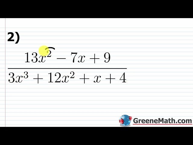 Free Video: Partial Fraction Decomposition with Quadratic Factors ...