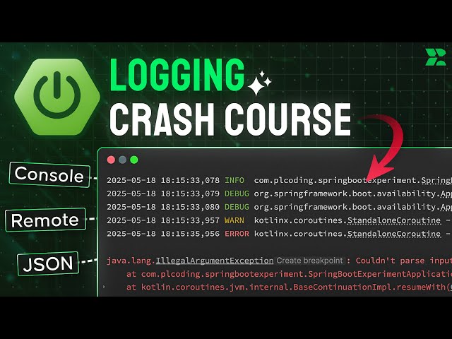 Free Video: Spring Boot Logging Crash Course For Beginners - Config, Remote Logs, JSON Logging ...
