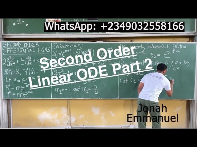 Free Video: Second Order Linear Differential Equations - Example and ...