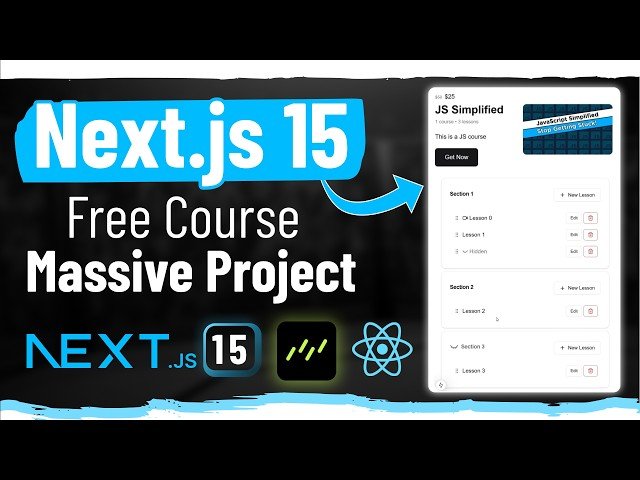 Free Video: Build a Course Platform LMS with Next.js 15, React 19, Stripe, Drizzle, Shadcn, and ...