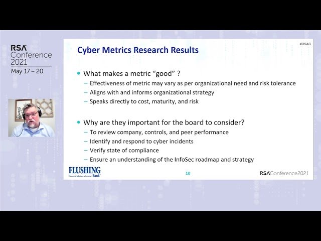 RSA Conference Talk: Cybersecurity Metrics Development for Board and Risk Committee Reporting ...