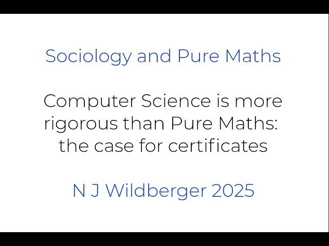Free Video: Computer Science is More Rigorous than Pure Maths - The ...