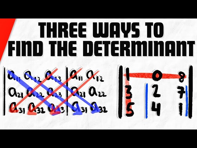 Free Video: Three Ways to Find Determinant of a 3x3 Matrix - Linear Algebra Exercises from Wrath ...
