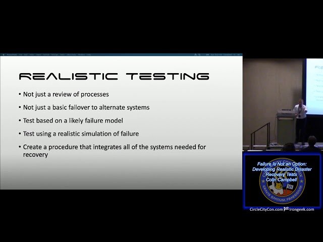 Conference Talks Talk: Failure Is Not an Option - Developing Realistic ...