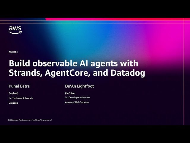 Free Video: Build Observable AI Agents with Strands, AgentCore, and ...