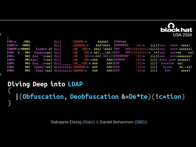 Free Video: MaLDAPtive - Diving Deep Into LDAP Obfuscation, Deobfuscation and Detection from ...