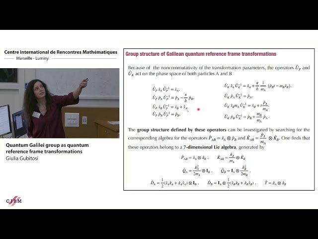 Free Video: Quantum Galilei Group as Quantum Reference Frame ...