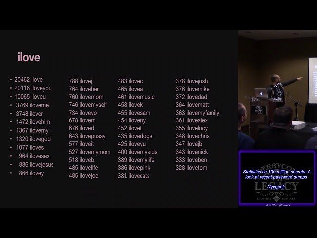 Conference Talks Talk: Statistics on 100 Million Secrets - A Look at Recent Password Dumps from ...