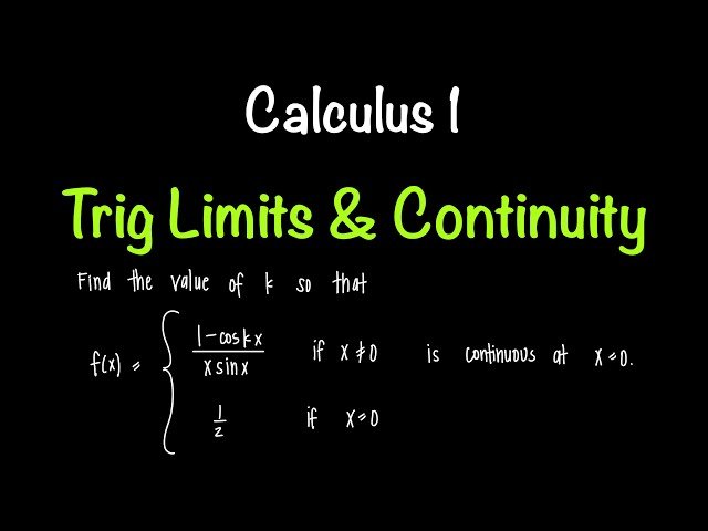 Free Video: Trigonometric Limits and Continuity - Finding k for ...