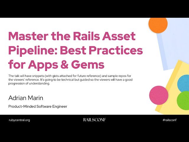 Free Video: Master the Rails Asset Pipeline - Best Practices for Apps and Gems from Ruby Central ...