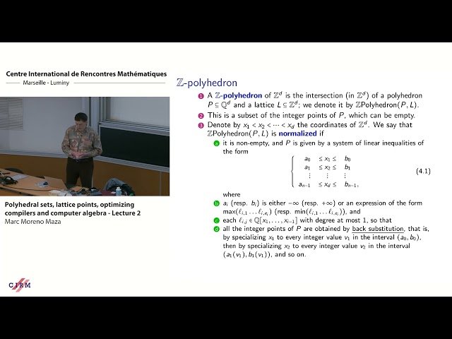 Free Video: Polyhedral Sets, Lattice Points, Optimizing Compilers and Computer Algebra - Lecture ...