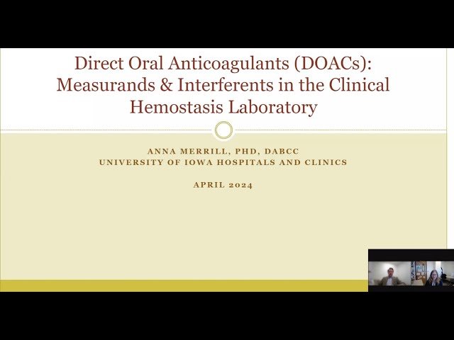 Free Video: Direct Oral Anticoagulants (DOACs): Measurands and ...