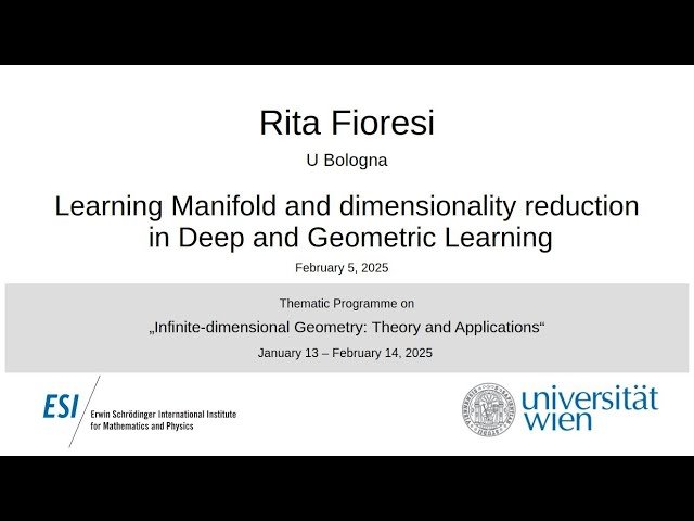 Free Video: Learning Manifolds and Dimensionality Reduction in Deep and Geometric Learning from ...