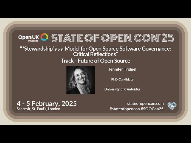 Free Video: Stewardship as a Model for Open-Source Software Governance - Critical Reflections ...