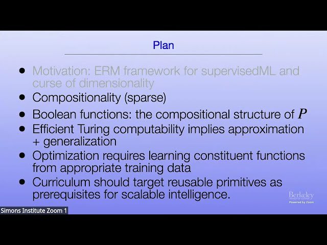Free Video: Compositional Sparsity and Learnability from Simons Institute | Class Central