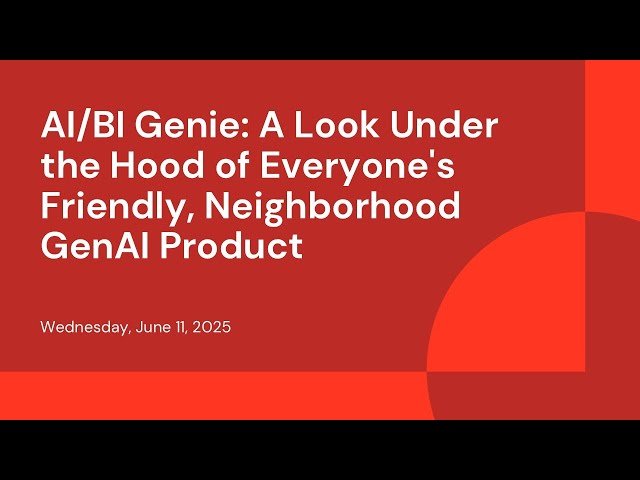 Free Video: AI/BI Genie - A Look Under the Hood of Everyone's Friendly ...