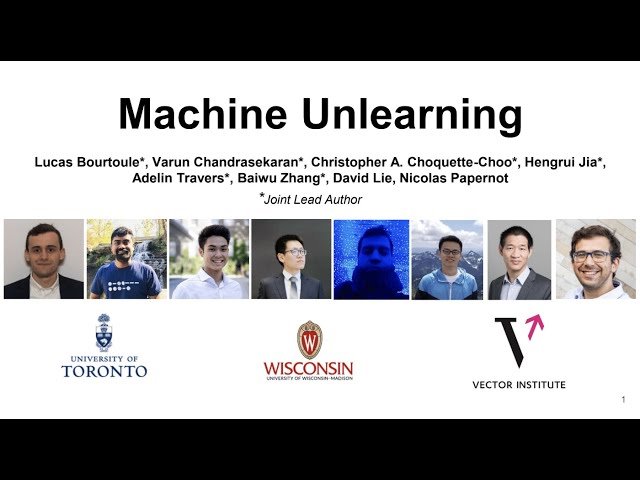 IEEE Symposium on Security and Privacy Talk: Machine Unlearning from IEEE | Class Central