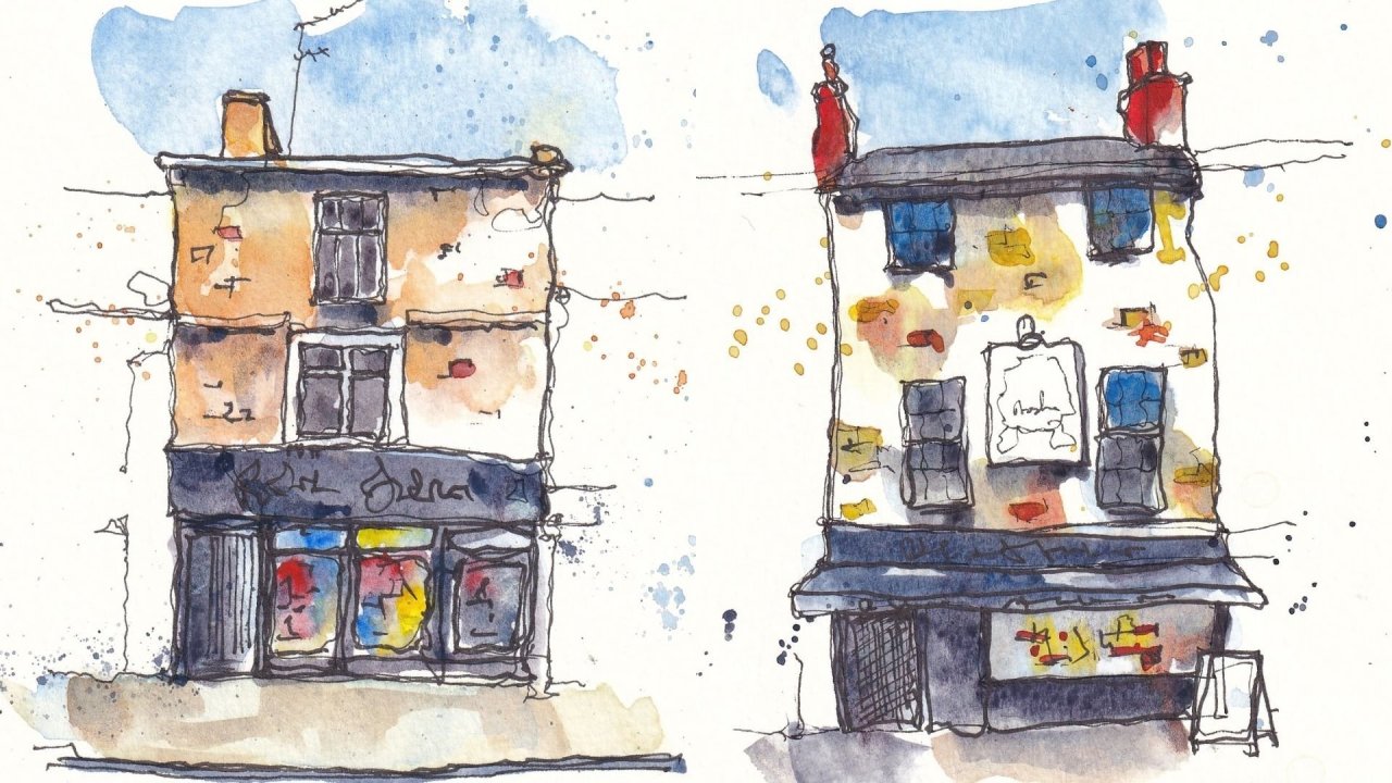 Online Course: Urban Sketching for Beginners - Sketch a Charming Shop Front in FIVE Steps from ...