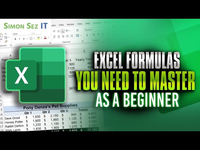 Free Video: Excel Formulas You Need to Master as a Beginner from Simon ...