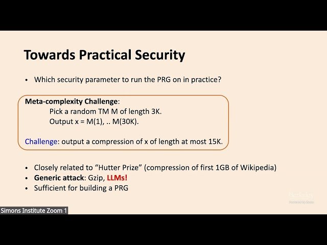 Free Video: Cryptography and Meta-complexity - Part 2 from Simons Institute | Class Central