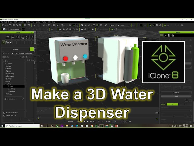 Free Video: iClone Water Dispenser 3D Modeling Tutorial with Blender ...
