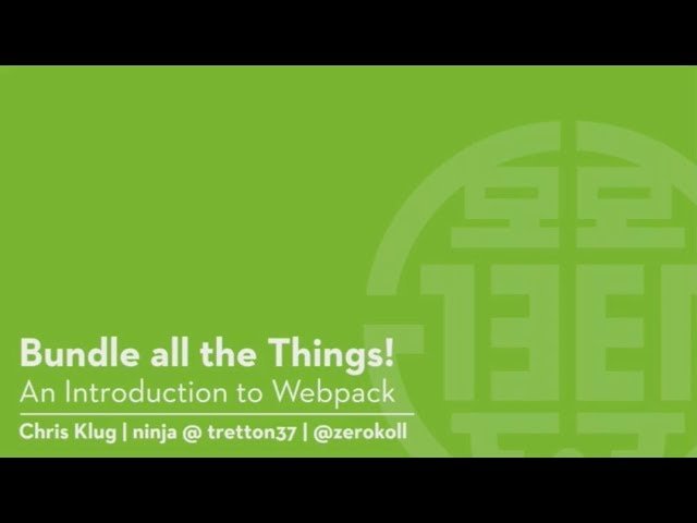 NDC Conferences Talk: Introduction to Webpack from NDC Conferences | Class Central