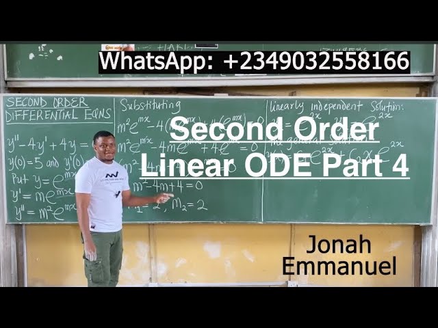 Free Video: Second Order Linear Differential Equations - Example and ...