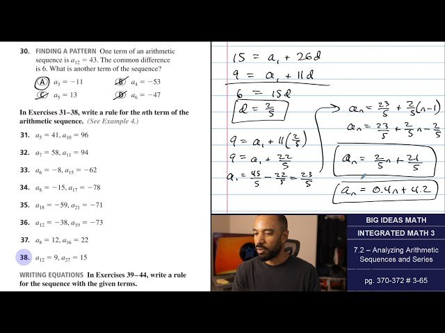 Free Video: Analyzing Arithmetic Sequences and Series - Section 7.2 from Mr. Robinson's Virtual ...