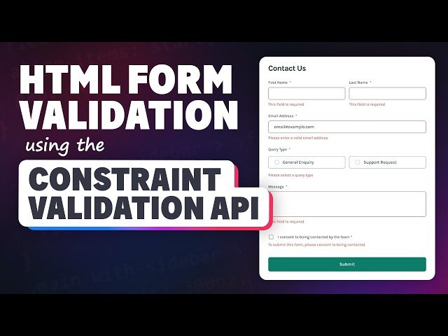 Free Video: How to Set Custom Error Messages for Your HTML Forms from ...
