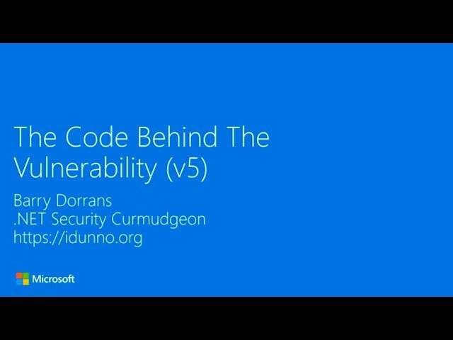 NDC Conferences Talk: The Code Behind The Vulnerability from NDC Conferences | Class Central