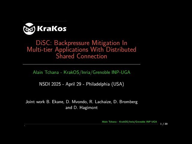 Free Video: DISC - Backpressure Mitigation in Multi-tier Applications with Distributed Shared ...