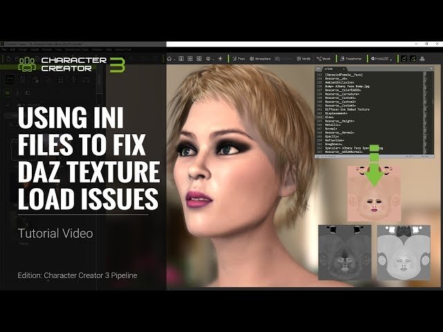 Free Video: Character Creator 3 Tutorial - Using INI Files to Fix Daz Texture Load Issues from ...