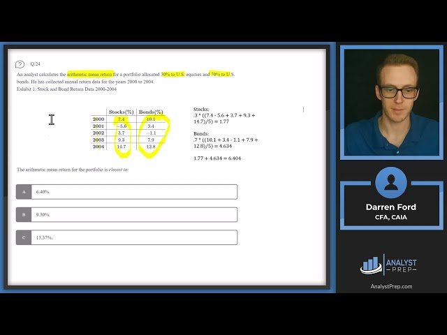 Free Video: Mock Exam #3A - Questions 21-30 for CFA Level I Exam ...
