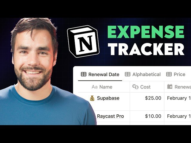 Free Video: Build an Expense Tracker in Notion - Masterclass from Thomas Frank Explains | Class ...