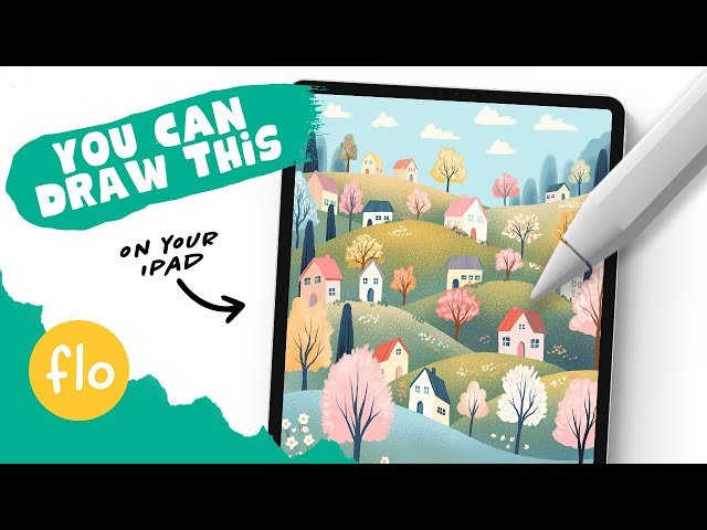 Free Video: How to Draw Colorful Houses on Hills in Procreate - Easy Step-by-Step Tutorial from ...