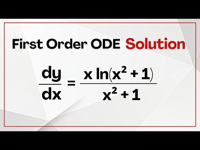 Free Video: Direct Integration Method - How to Solve First Order Ordinary Differential Equations ...