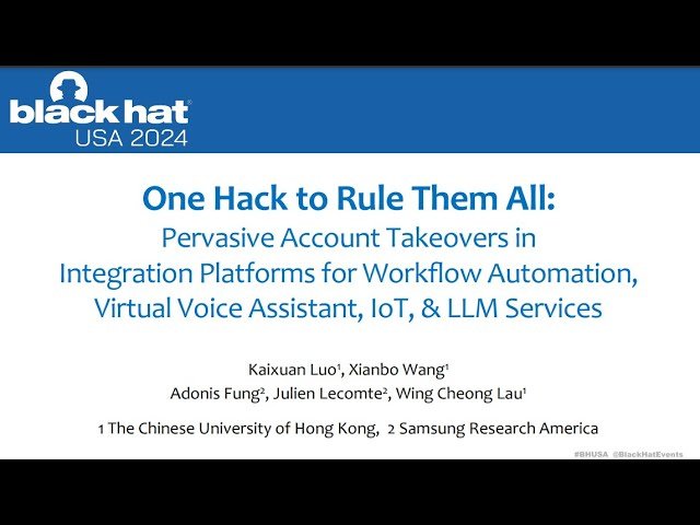 Free Video: Pervasive Account Takeovers in Integration Platforms for ...