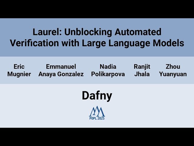 Free Video: Laurel: Unblocking Automated Verification with Large Language Models from ACM ...