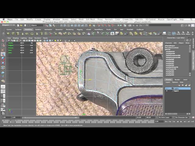 Free Video: Modeling a Luger P08 Using Subdivision Surfaces in Maya - Part 2 from Envato Tuts+ ...