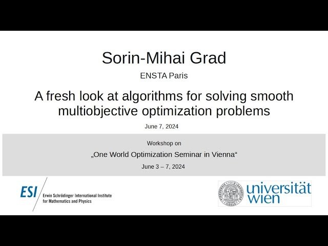 Free Video A Fresh Look At Algorithms For Solving Smooth Multiobjective Optimization Problems