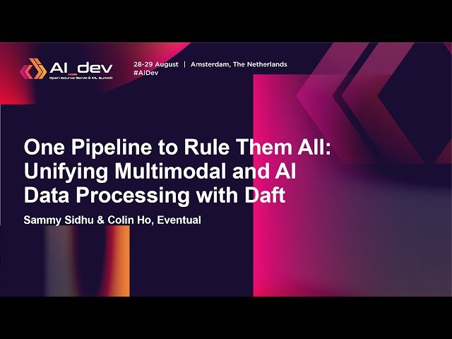 Free Video: One Pipeline to Rule Them All - Unifying Multimodal and AI Data Processing with Daft ...