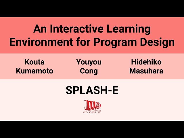 Free Video: An Interactive Learning Environment for Program Design from ACM SIGPLAN | Class Central